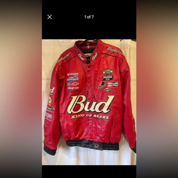 Jackets & Coats | Dale Earnhardt Junior Leather Budweiser Jacket Mint ...